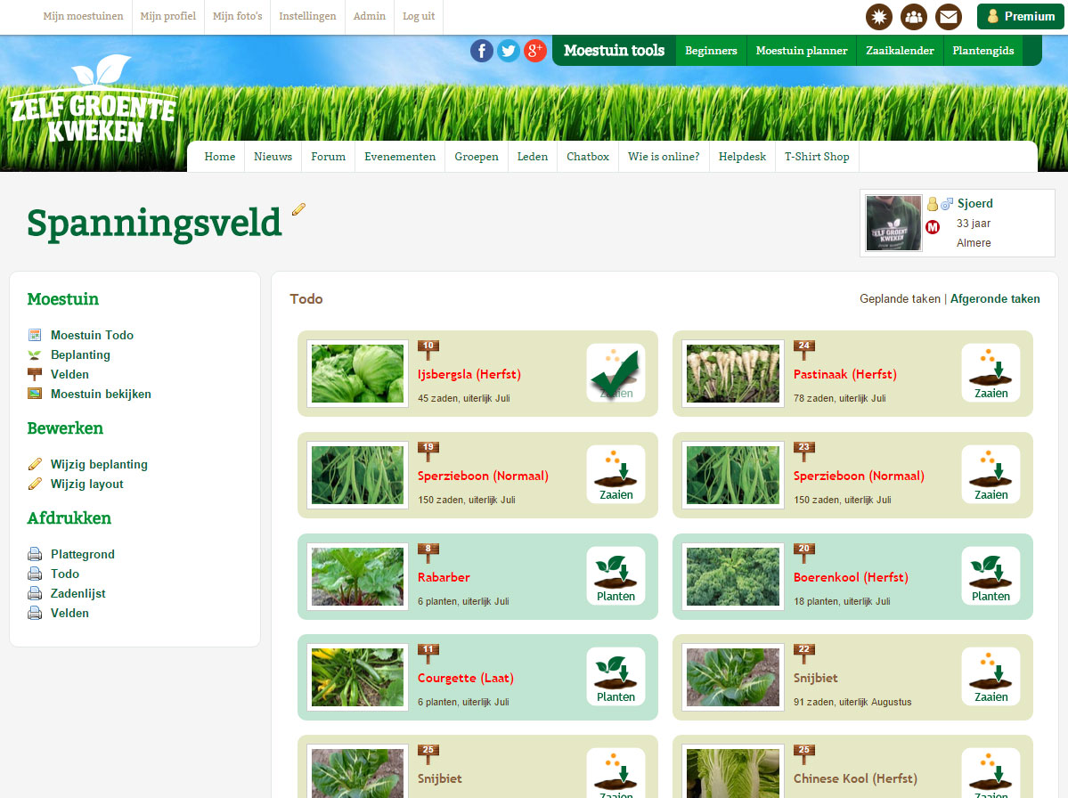 Nieuwe todo lijst moestuin planner (Algemeen) - Moestuinplanner.nl